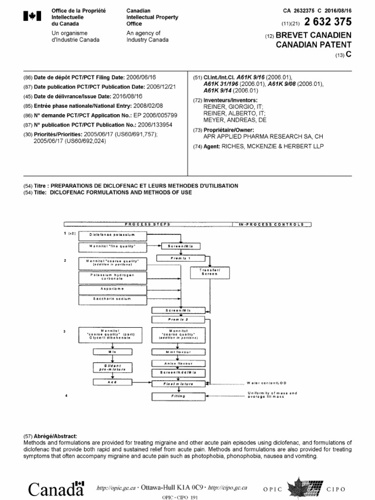 Ana A: Brevet Canadien Canadian Patent C | PDF | Materials | Chemical ...