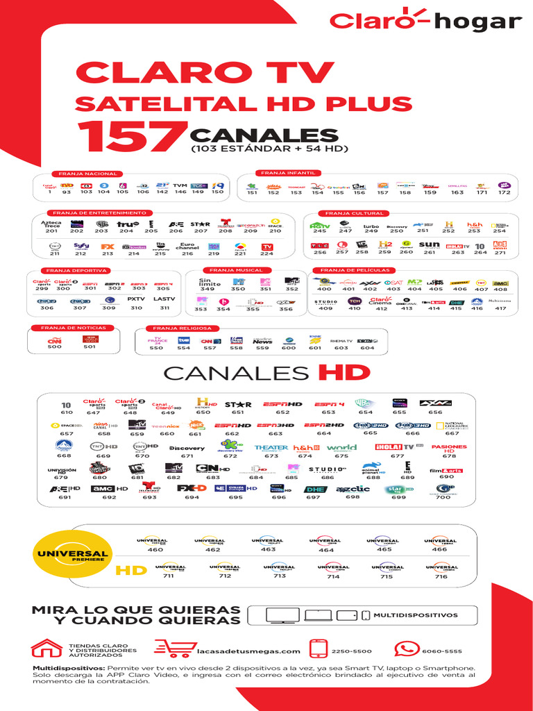 Canales HD y Franja de Entretenimiento Claro TV | PDF