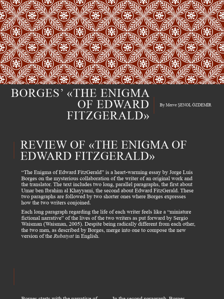 The Enigma of Edward Fitzgerald | PDF | Omar Khayyam | Translations
