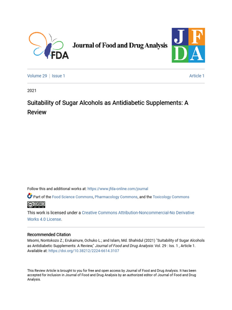 Jfda 29 01 001 | PDF | Carbohydrates | Sugar Substitute