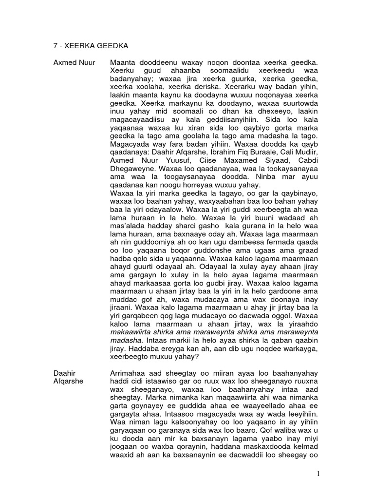 7 - Xeerka Geedka | PDF