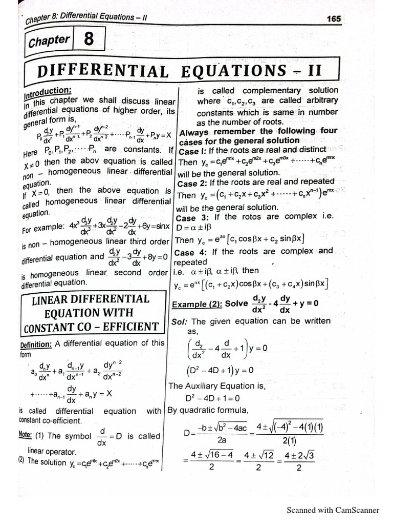 Differential Equation - II Solution | PDF