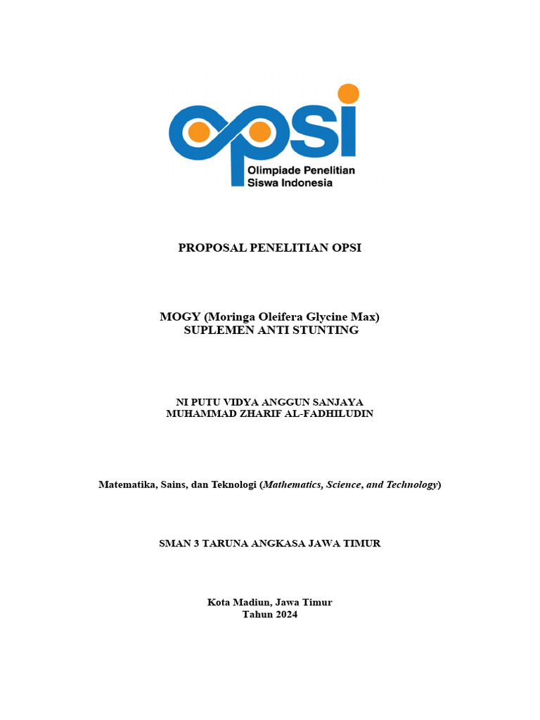 Proposal Penelitian Opsi 2024 | PDF