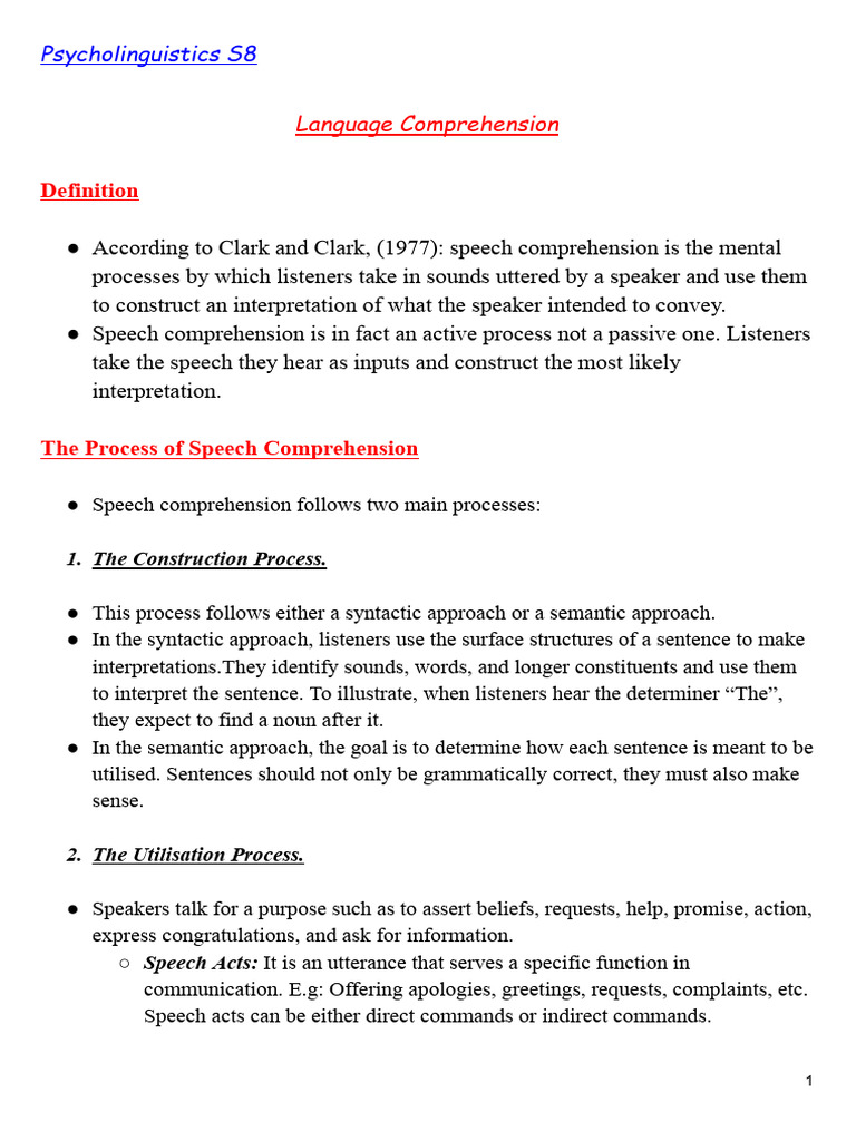 Psycholinguistics S8 | Download Free PDF | Parsing | Syntax