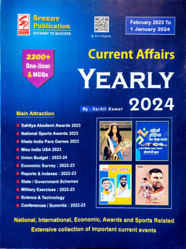 Speedy Current Affairs Jan 2024 English Medium - Watermark | PDF