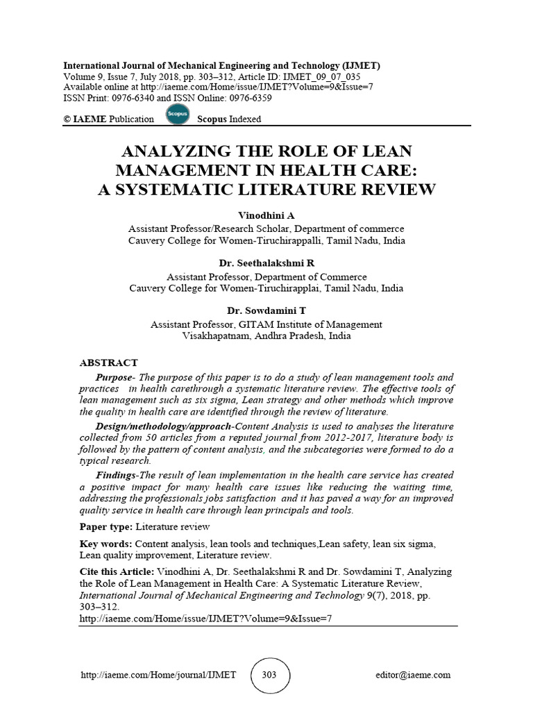 Ijmet 09 07 035 | PDF | Lean Manufacturing | Health Care