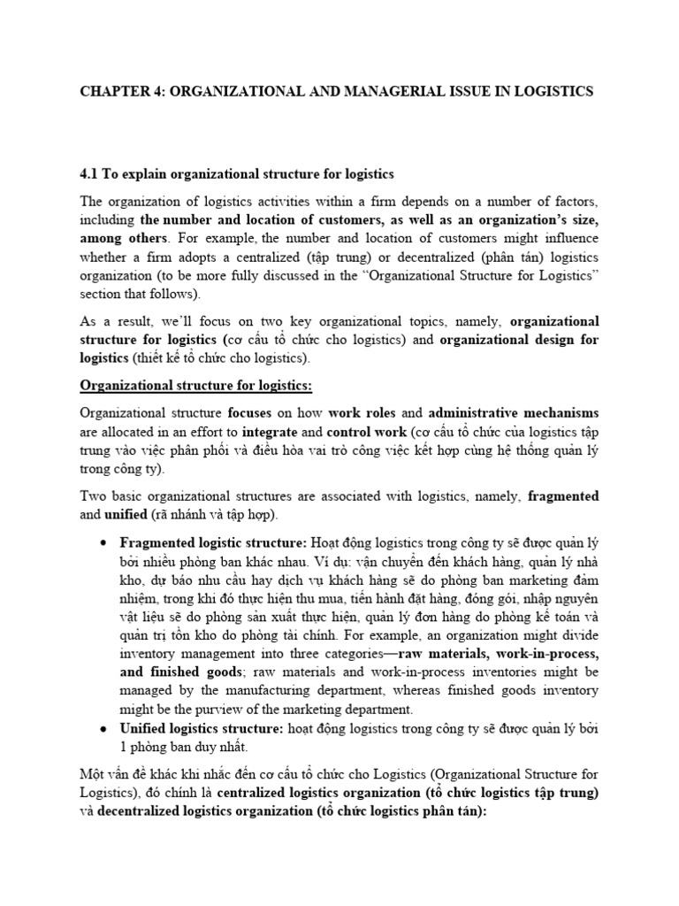 International Logistics Chapter 4 Chapter10 Pdf