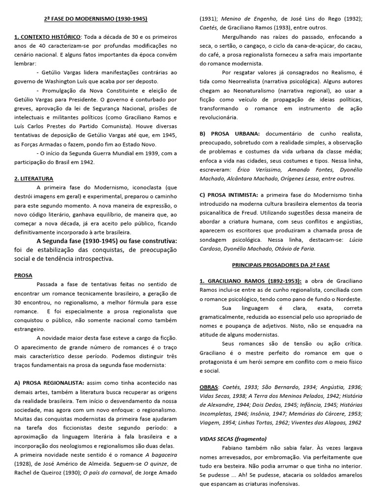 2 Fase Do Modernismo Brasileiro | PDF | Amor | Poesia