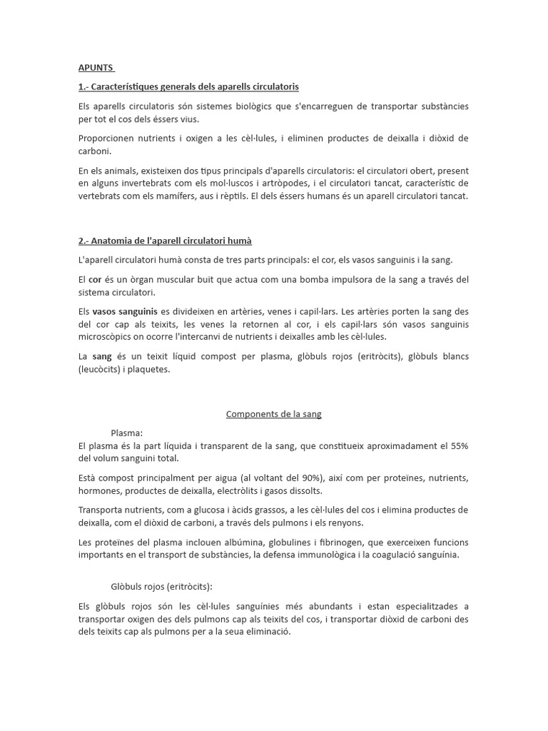 Apunts Circulatori | PDF