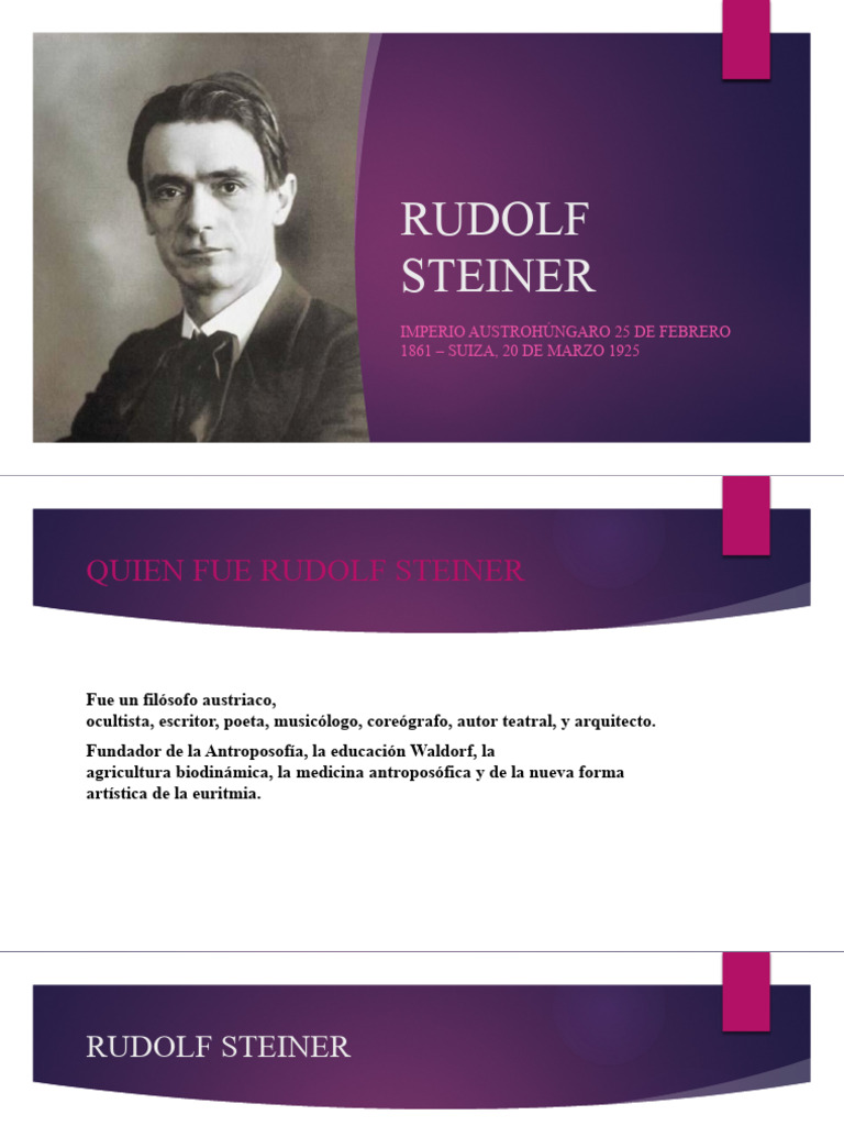 Presentación Rudolf Steiner y El Arteterapia | PDF | Waldorf Education | Rudolf Steiner