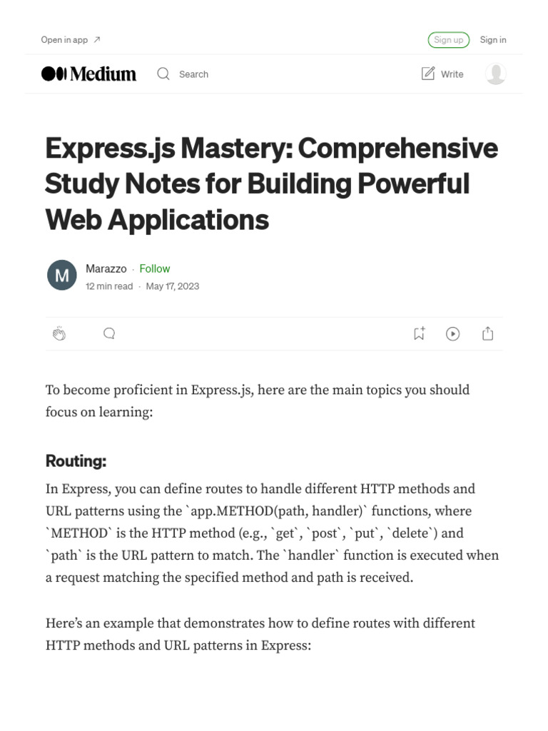 Express - Js Mastery - Comprehensive Study Notes For Building Powerful ... Express - Js Mastery - Comprehensive Study Notes For Building Powerful ...