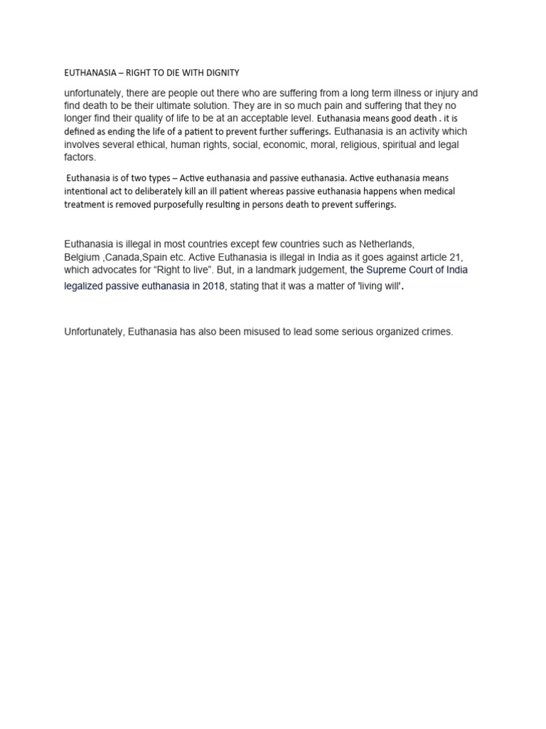 EUTHANASIA | PDF