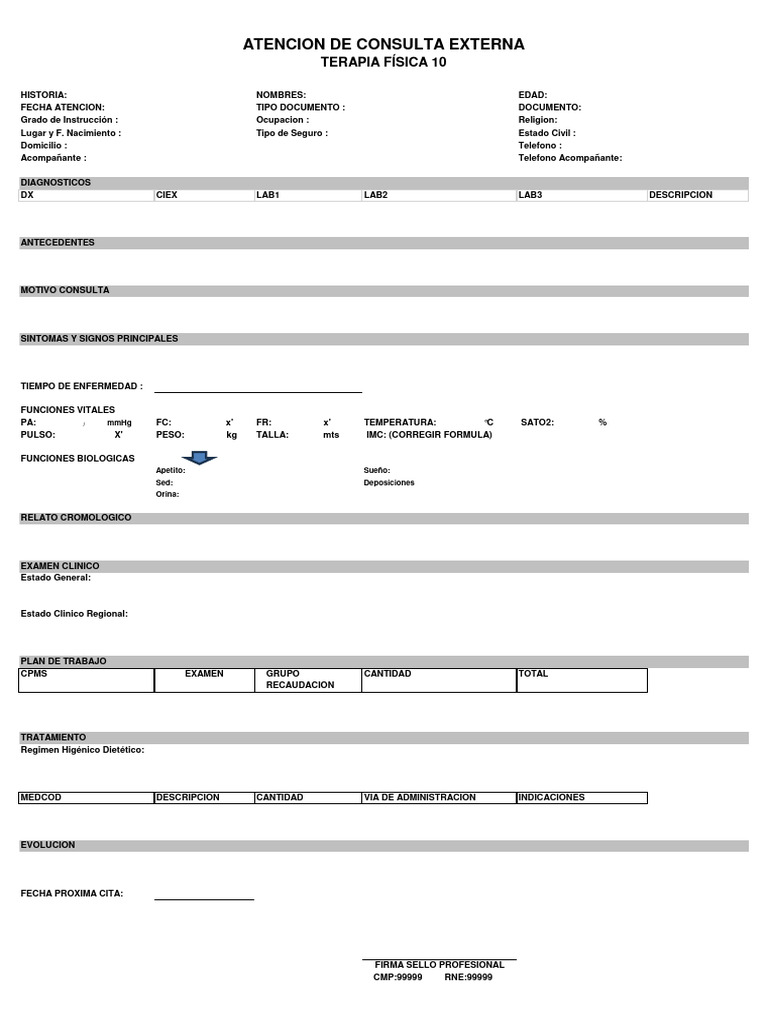 Ficha Consulta Externa | PDF