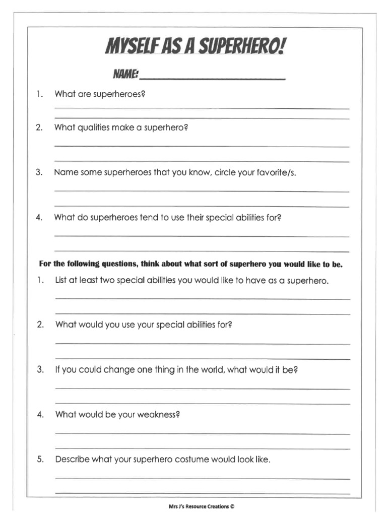 Myself As A Superhero | PDF