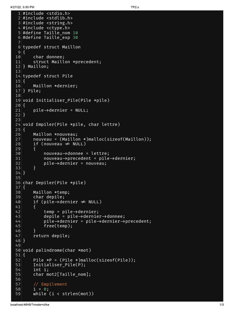 TP2 Piles | PDF | Logiciel | Programmation informatique