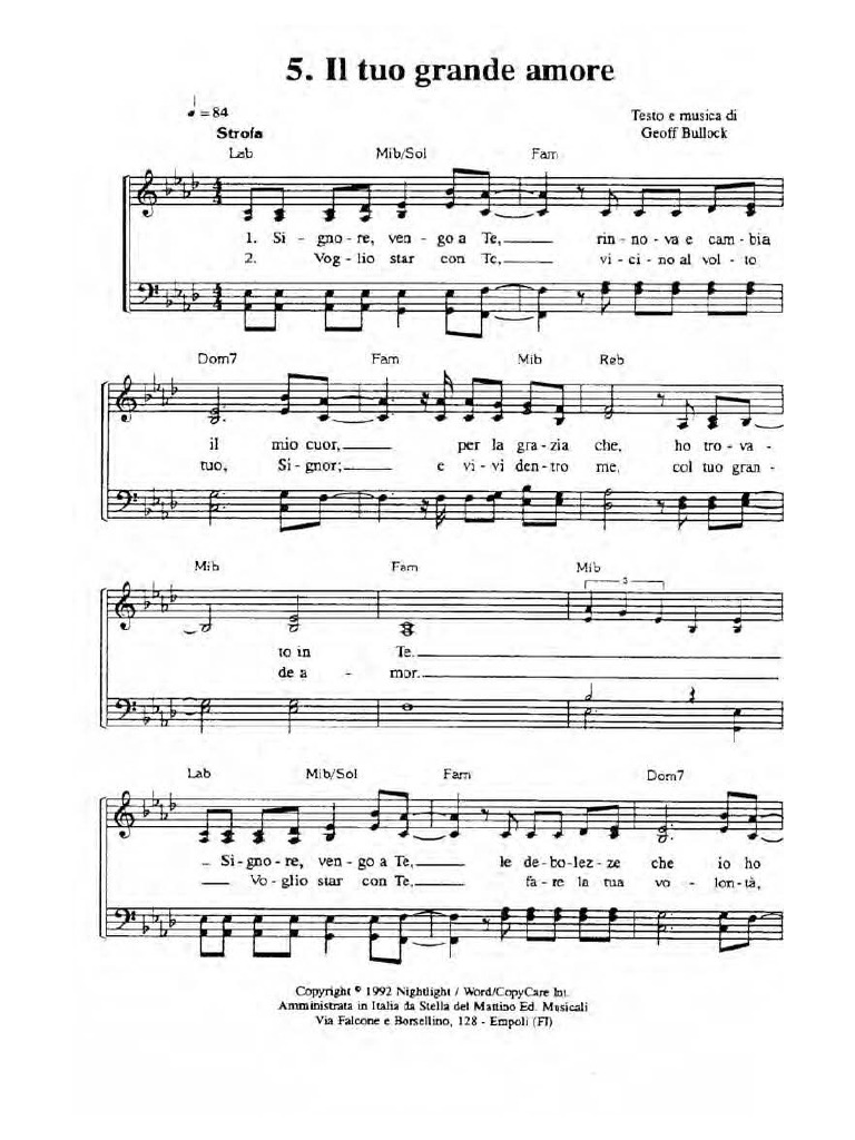 Il tuo grande amore RnS (partitura) | PDF
