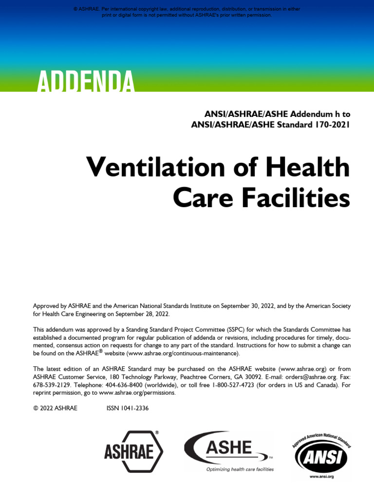 Ashrae 170 Ventilación | Download Free PDF | Standardization