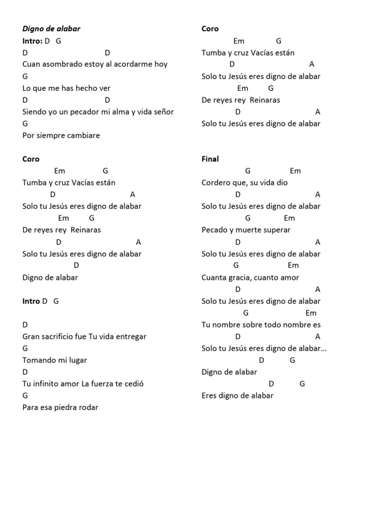 Digno de Alabar: Letra y Significado | PDF