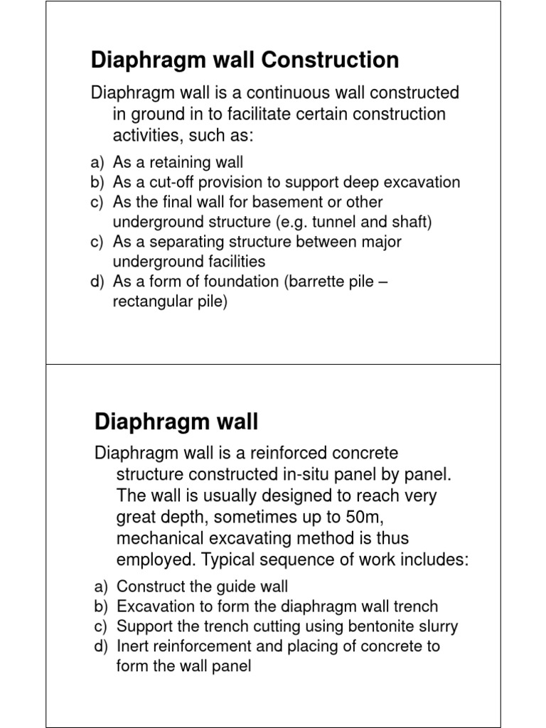 Diaphragm Wall 2 Compatibility Mode | PDF | Deep Foundation | Civil ...