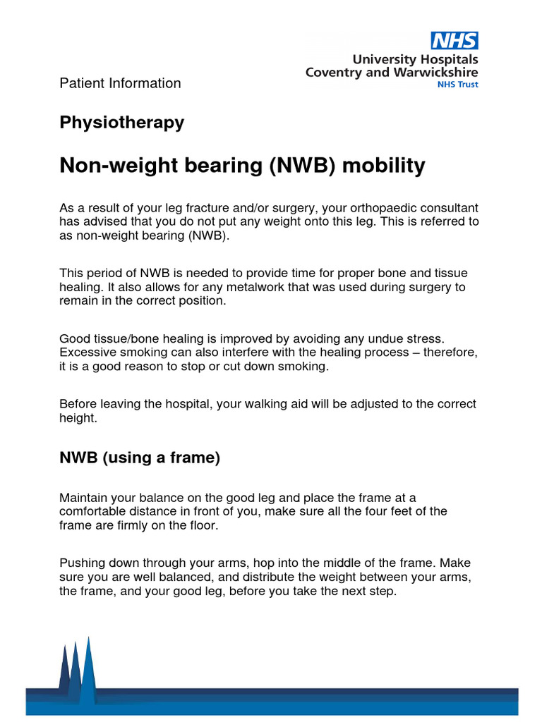 Non-Weight Bearing (NWB) Mobility | PDF