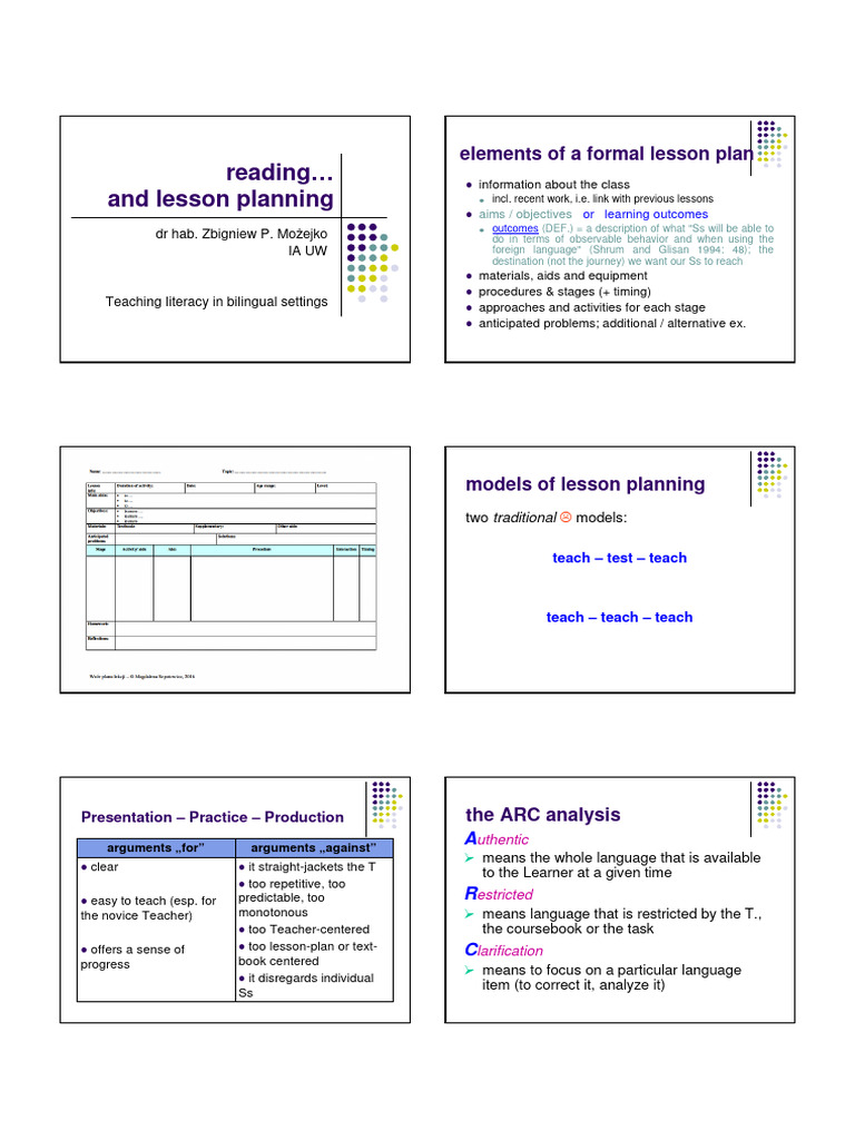 BI-LING_literacy_6a_reading_lesson_PRINT | PDF | Teachers | Lesson Plan