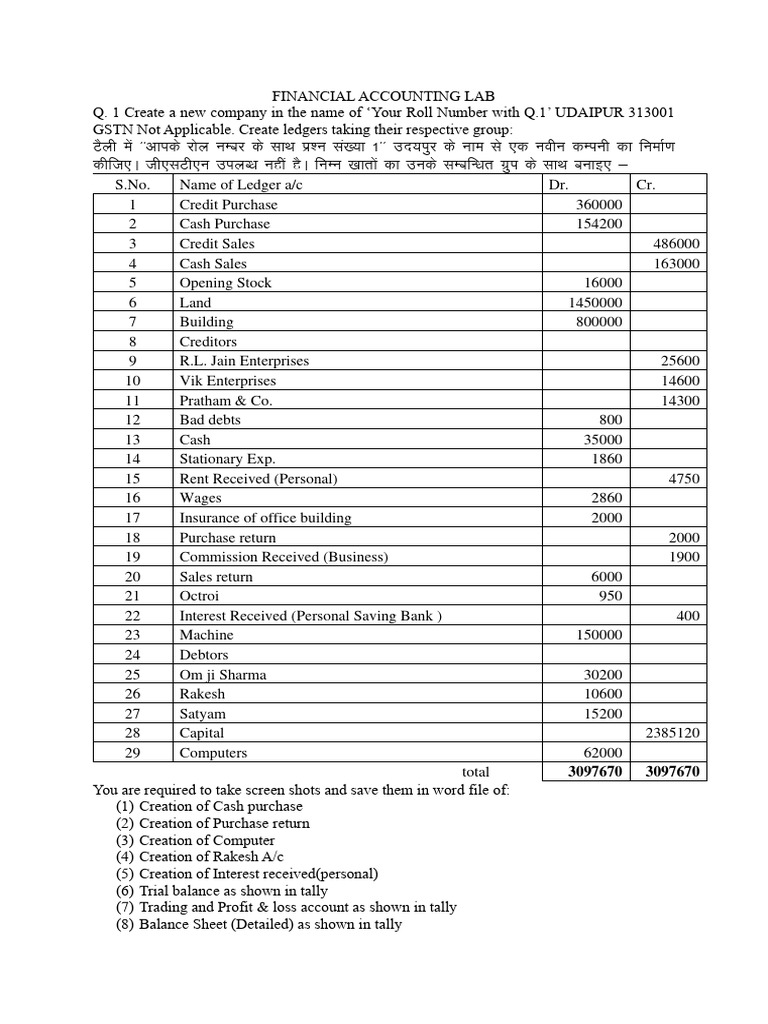 Financial Accounting Lab Exercises 2024 | PDF | Trade | Economies