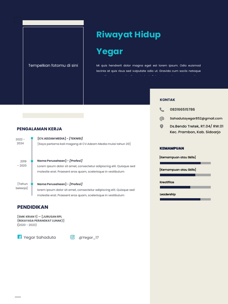 Template CV 1 | PDF