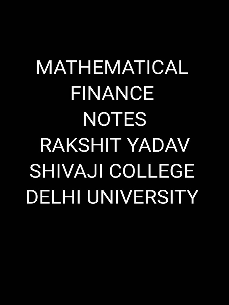 MF Notes | PDF | Greeks (Finance) | Option (Finance)