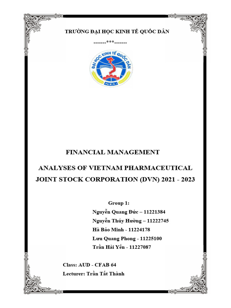 Vinapharm - Group 1 | PDF | Revenue | Equity (Finance)