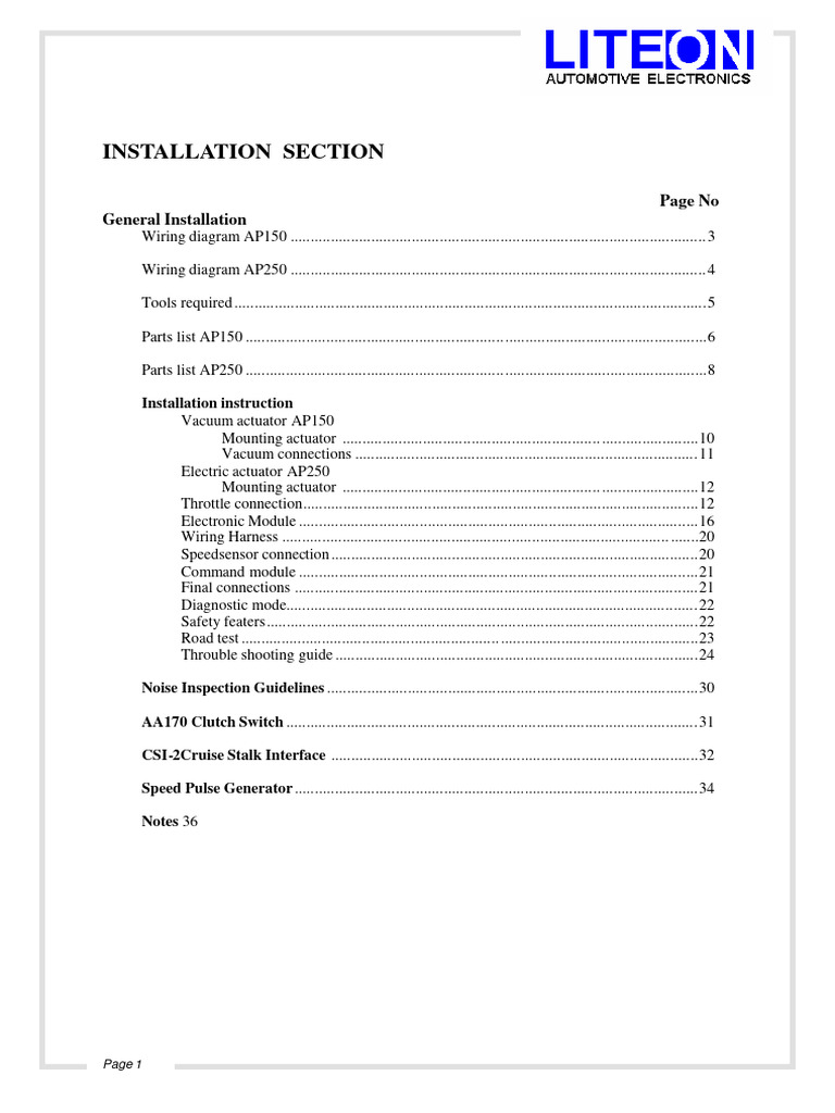 AP150 | PDF | Throttle | Electricity