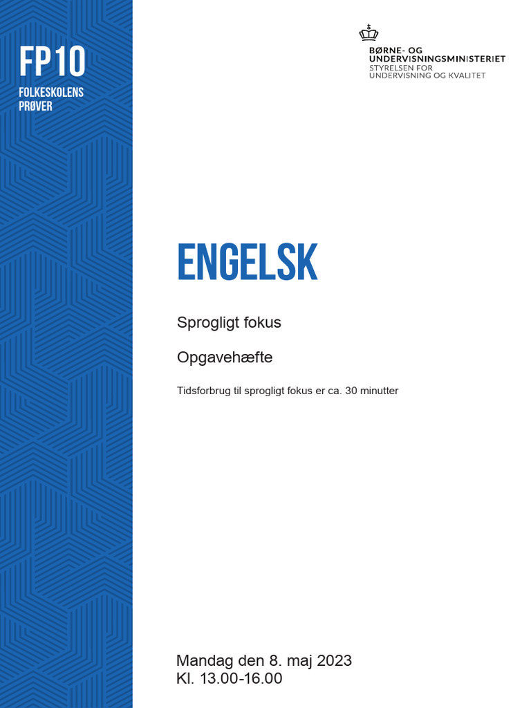 FP10 Engelsk Opgavehæfte 1 Maj 2023 | PDF | Geologic Time Scale | Nature