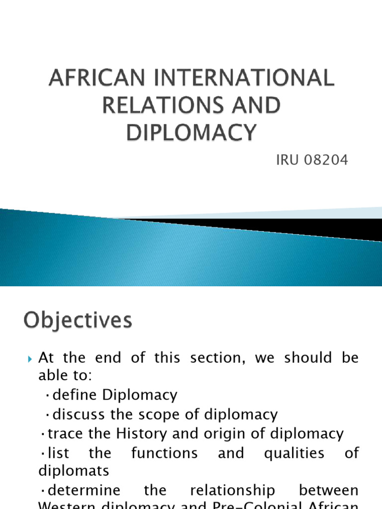 African International Relations and Diplomacy - V2 | PDF | Diplomacy | Entrepreneurship