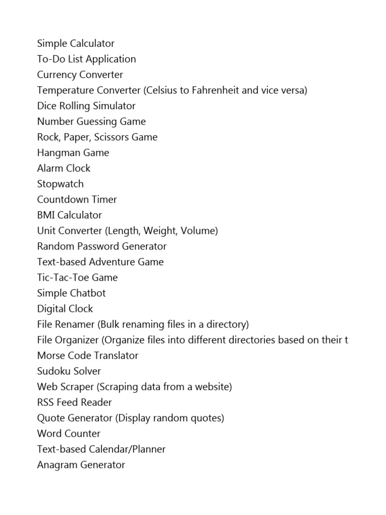 500 python project ideas | PDF | Application Software | World Wide Web