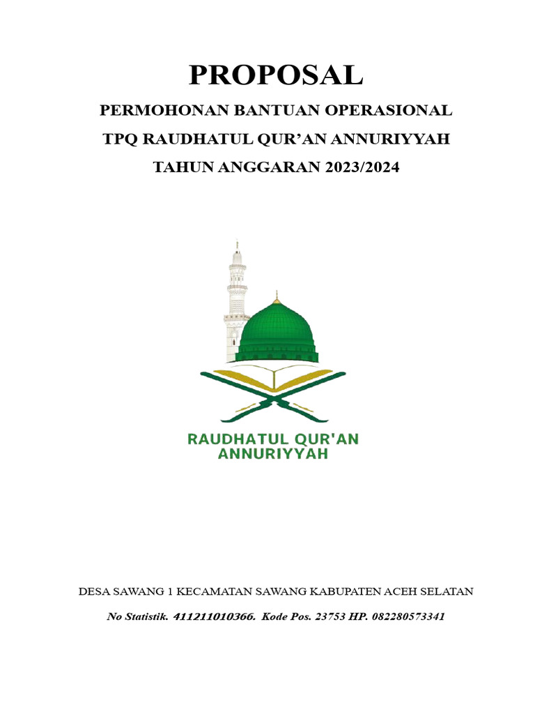 Proposal Bop TPQ 2017 | PDF