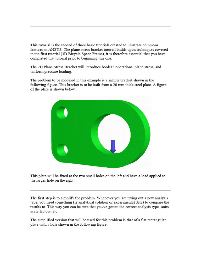 Tp 17 Plane Stress Bracket Pdf Stress Mechanics Area
