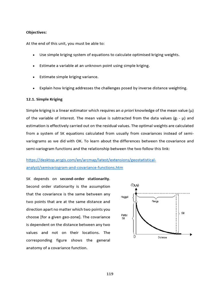 Unit 12 - Simple Kriging | PDF | Variance | Estimator