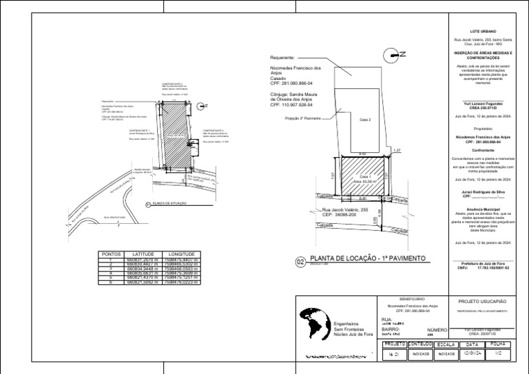 Planta Usucapião Fabrícia 12.01.2024 1 | PDF | Lei de Propriedade | Lei de Recursos Naturais