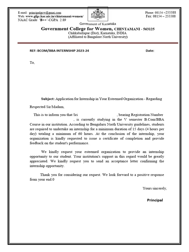 Internship letter | PDF