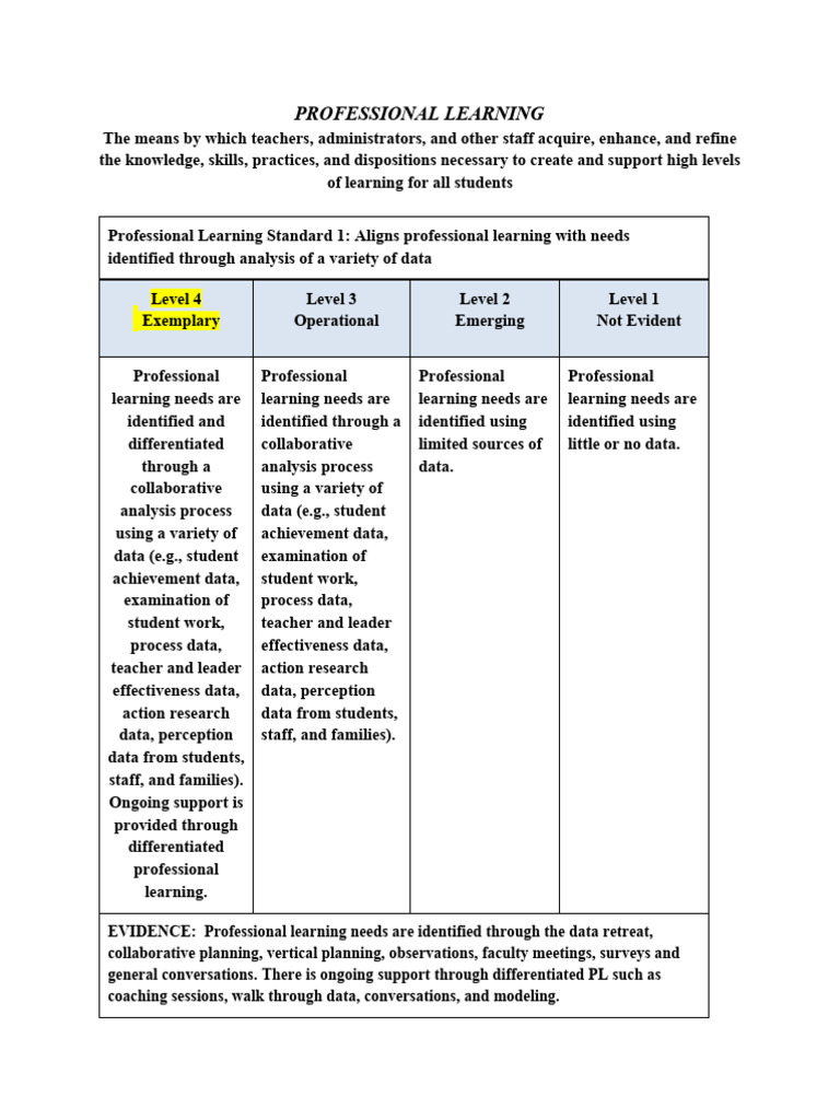Professional Learning Standards Guide | PDF | Teachers | Learning