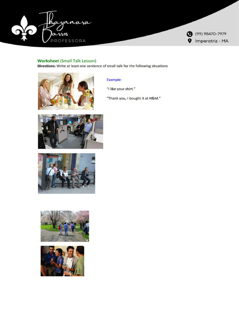 small talk worksheet | PDF