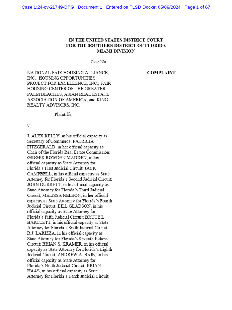 Florida SB 264 Discrimination Lawsuit | PDF | Travel Visa | Government