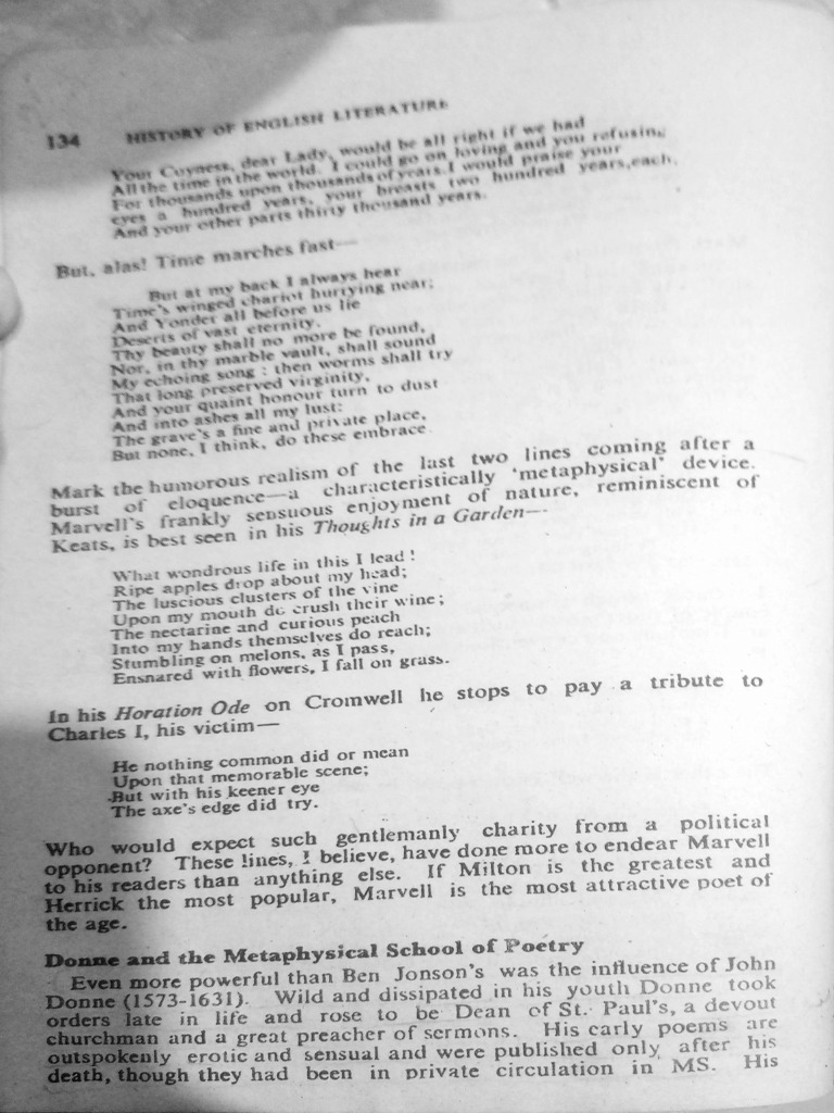 Metaphysical School of Poetry | PDF