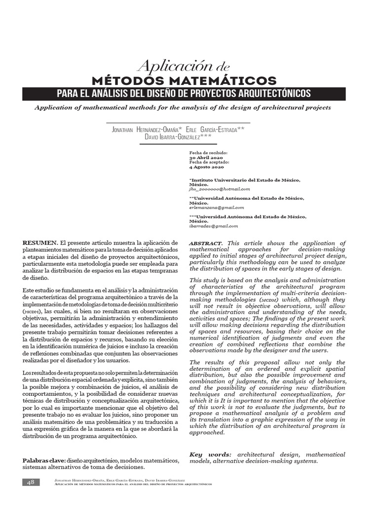 La Aplicacion de Metodos Matematicos Par | Descargar gratis PDF ...