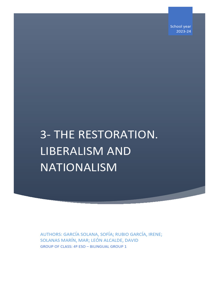 3 - The Restoration. Liberalism and Nationalism | PDF | Kingdom Of ...