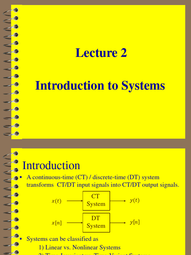 Lecture 2 Signal and Systems | PDF | Theoretical Physics | Physics