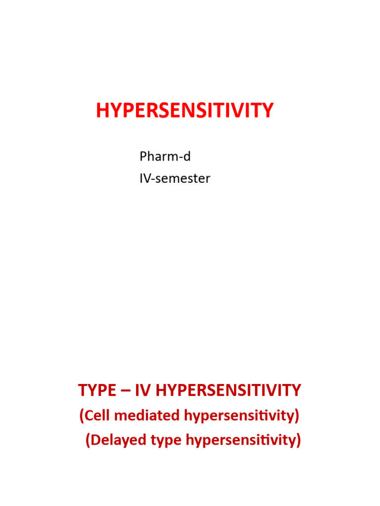 Hypersensitivity (Type IV) | PDF | Cells | Immunology