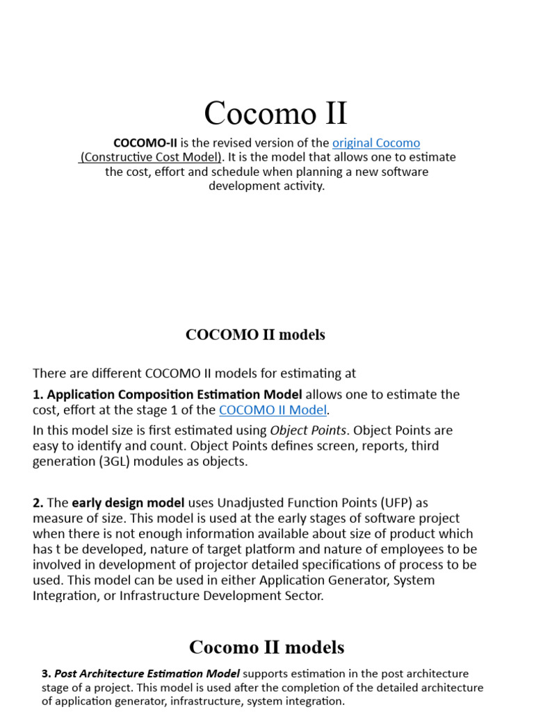 Cocomo II | PDF | Computing