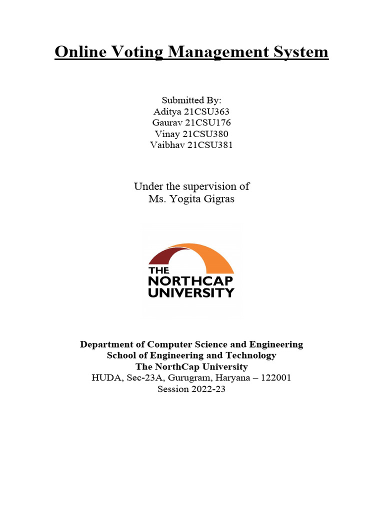 REPORTdsa-1 | PDF | Electronic Voting | System