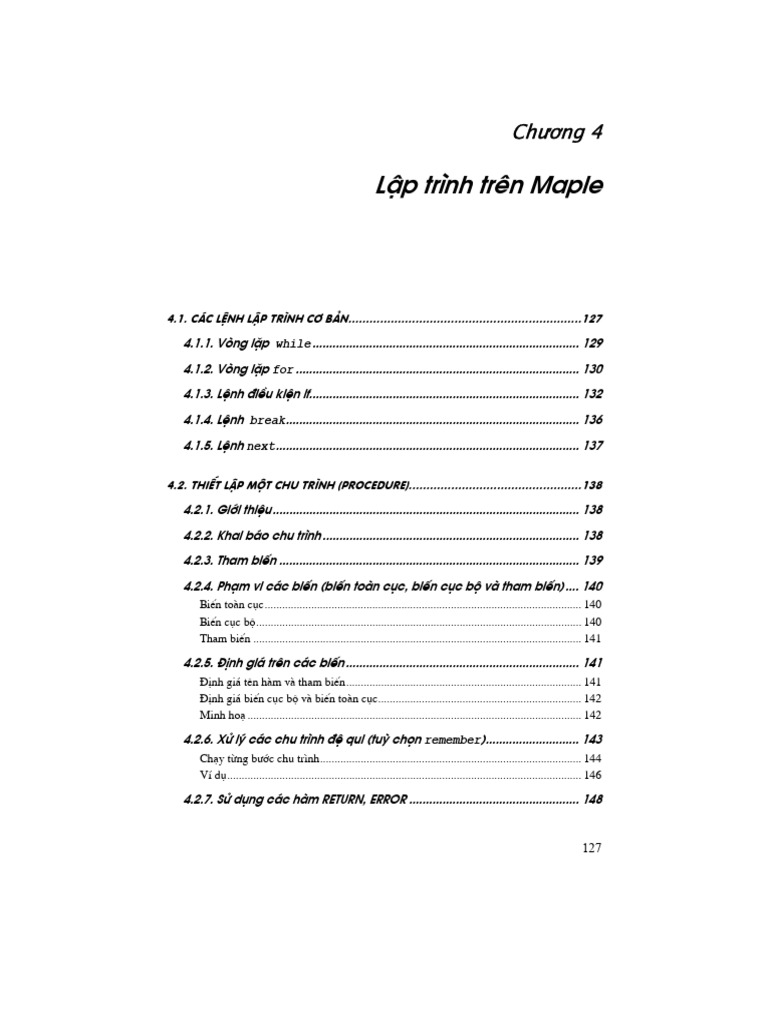 Lëp TR×NH TR N Maple: CH NG 4 | PDF