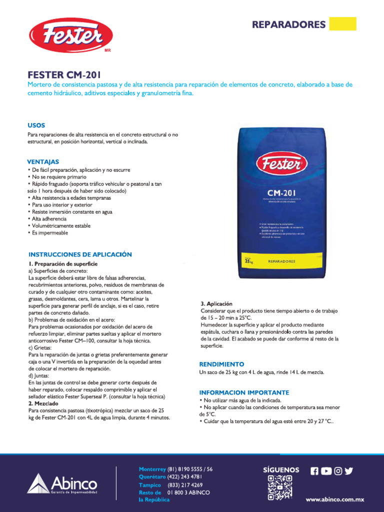 FESTER CM-201 | PDF